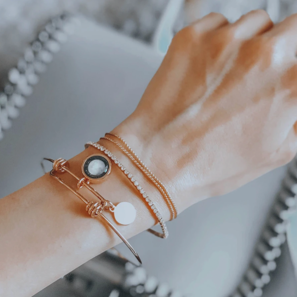 Modern Moon Bangle in Rose Gold – Moonglow Australia